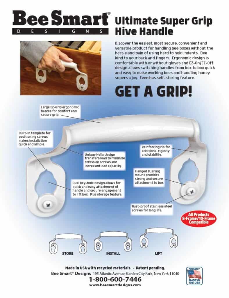 Super Grip Detachable Hive Handle makes carrying hive boxes easier!