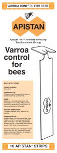 Apistan Strips for the control of Varroa mites in honey bee colonies