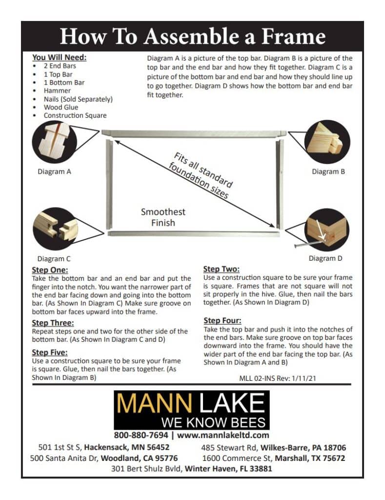 Unassembled Frames - Groove Top, Groove Bottom, No Endbar Holes
