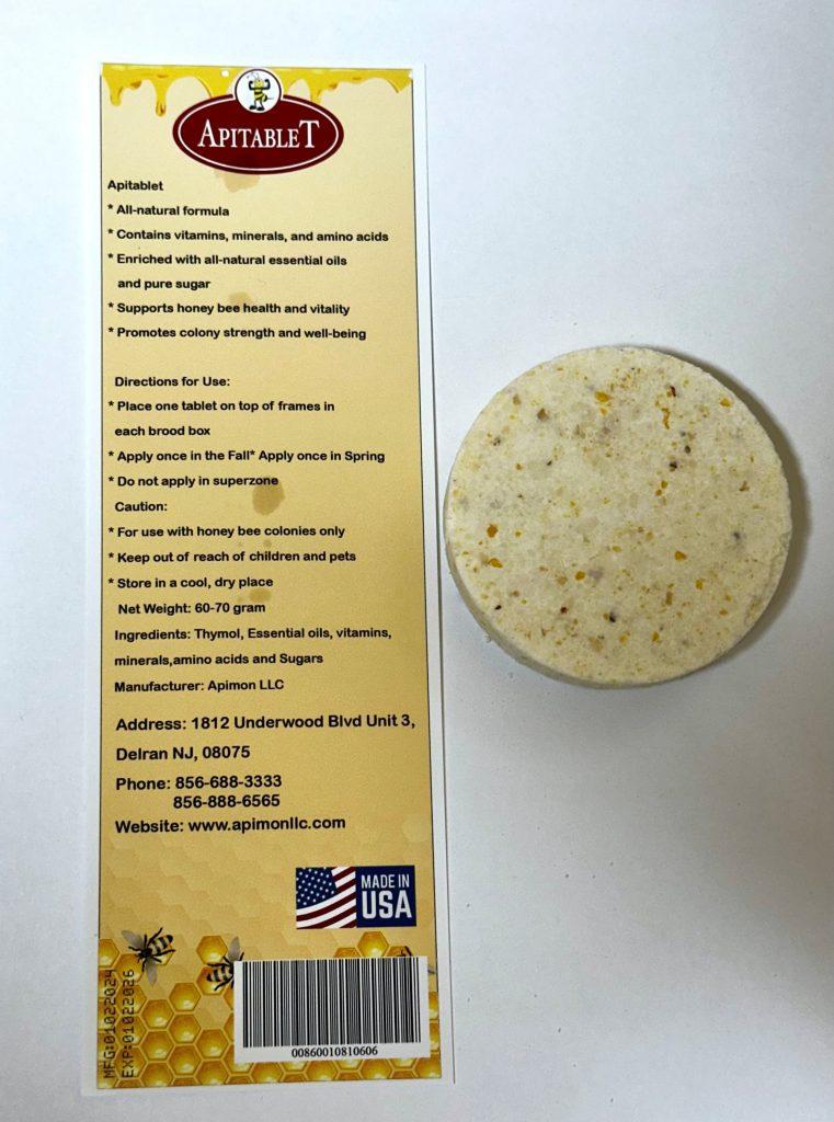 Apitablet is a food supplement tablet for honey bees - Meyer Bees